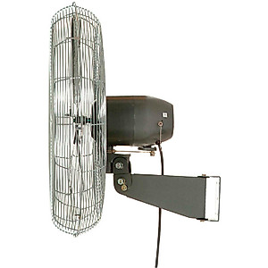 Global Industrial Oscillating Wall Mount Fan, 24" Diameter, 1/4HP, 7525CFM