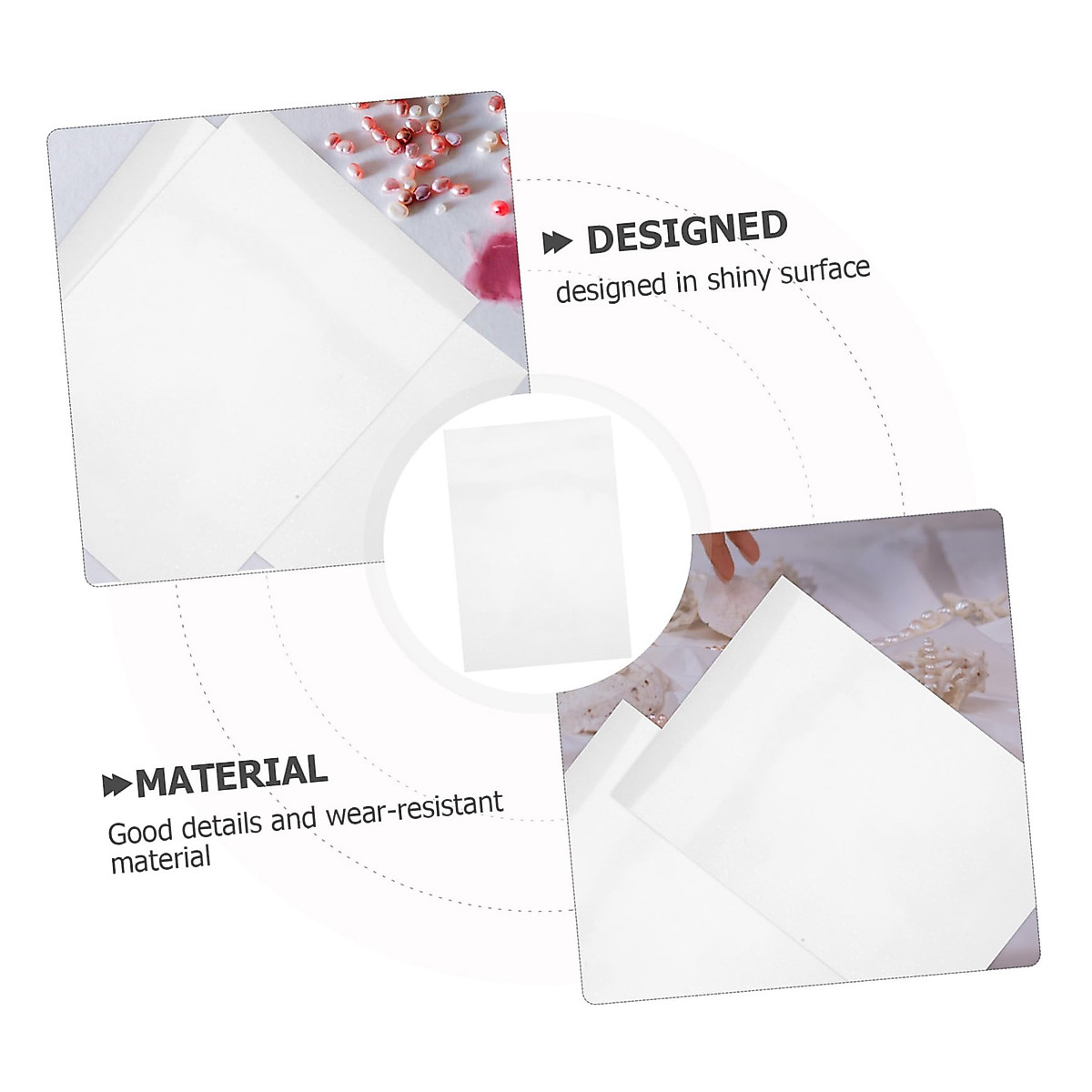 VILLCASE 20 Sheets Sheet Paper Film Glitter Holographic Overlay Paper Construction Papers Cold Lamination Film Printing Paper White Pvc Self-adhesive A4 Fully Transparent Decorative Paper