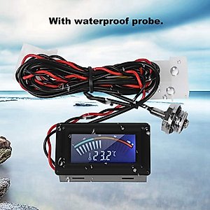 Pointer Display Thermometer with Waterproof Probe, PC G1/4 Thread Water Cooling System Temperature Meter for Computer Laptop