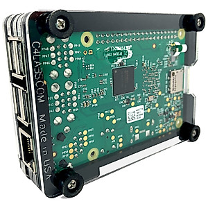 C4Labs Zebra PoE + Case Kit for Raspberry Pi 4B or 3B+ and PoE+ HAT or Official PoE Hat - Black Ice
