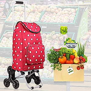 Shopping Trolley on Wheels Multi Function Shopping Cart Foldable Trolley On Wheels Lightweight Stair Climbing Cart with Large Capacity Waterproof Grocery Stair Climbing Foldable Cart Storage Hand T