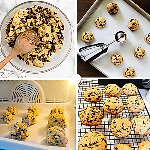 JUNADAEL J Cookie Scoop Set, Include 1 Tablespoon/ 2 Tablespoon/ 3 Tablespoon, Cookie Dough Scoop, Cookie Scoops for Baking set of 3, 18/8 Stainless Steel, Soft Grip