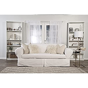 Classic Slipcovers WDEN2PC10WHT Sofa slipcover, 2 Piece, Separate Cushion Cover, Pure White