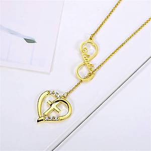 AILIN Personalized Heart Cross Infinity Name Necklace 925 Sterling Silver Custom Engrave and Birthstone Necklaces Birthday Gifts For Women Girlfriends Mother Daughter Men