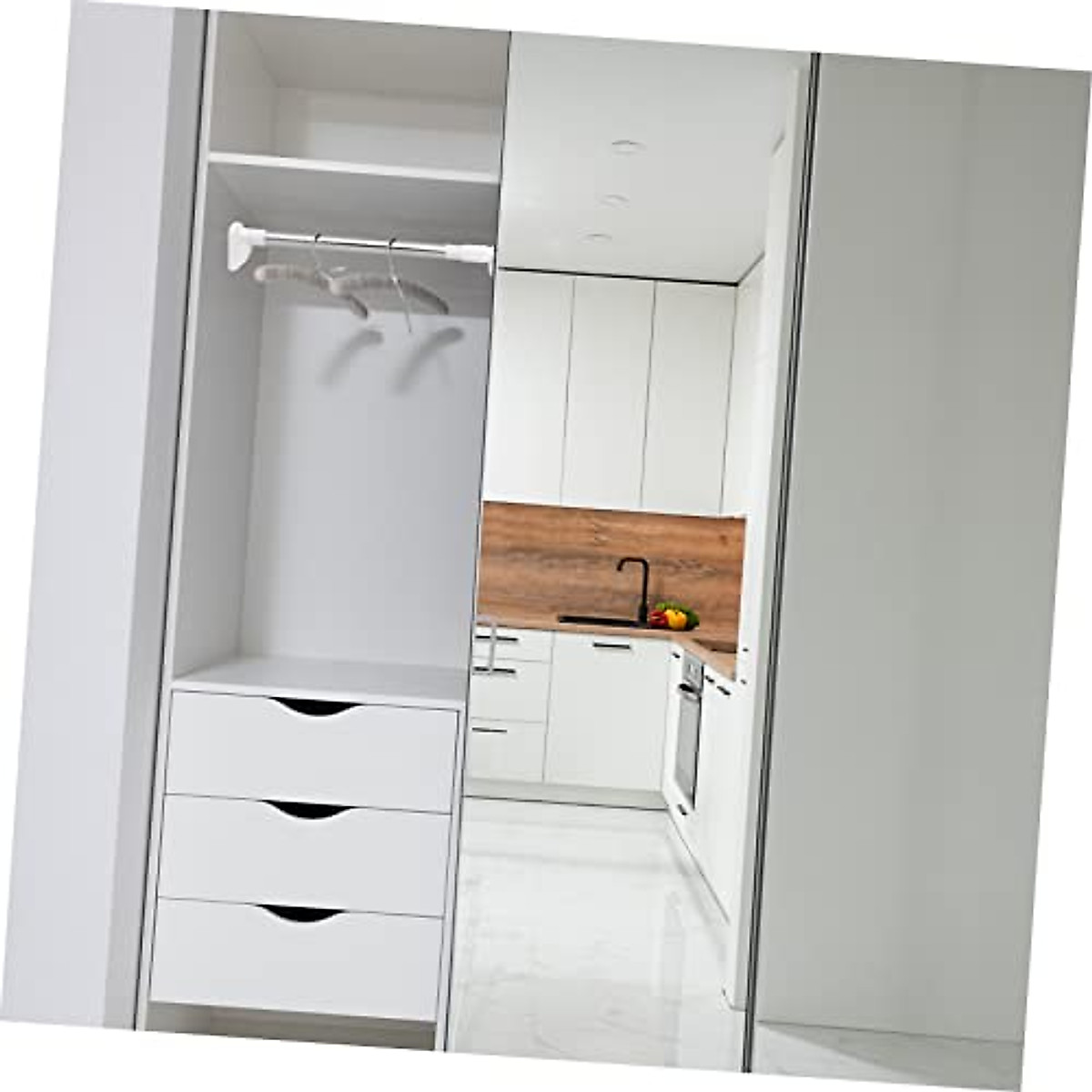 LIFKOME 3 Pcs Stainless Steel Roman Rod Rv Shower Curtain Shower Rod Holder Brown Curtain Rod Clothes Drying Rod Clothes Rod White Tension Curtain Rod Punch-free Curtain Rod Towel Rail Rv