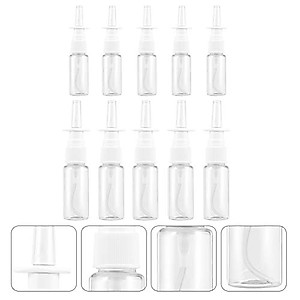 10Pcs Empty Nasal Spray Bottles Plastic Nasal Sprayer Refillable Clear Spray Bottles Containers Pot Fine Mist Sprayer Atomizers Transparent Makeup Cosmetics Essential Oils 10m and 20ml