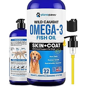 Omega 3 Fish Oil for Dogs - Better Than Salmon Oil for Dogs - Dog Fish Oil Supplement - Reduce Shedding & Itching - Supports Joints, Brain, Heart Health- Dog Skin and Coat Supplement - Fish Oil Liquid