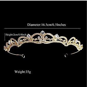 Uongeod Rhinestone Crown Crystal Bridal Tiara Princess Crown Birthday Crown Tiaras and Crowns for Women and Girls-Gold