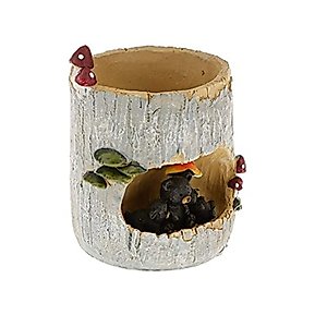 Resin Animal Succulent Planter Pot Flower Pots Bulk Mini Cactus Flower Container Hedgehog Bunny Bear Family Bonsai Holder Succulent Vase Cool Planters Mushroom Planter For Gardening Desktop Decor