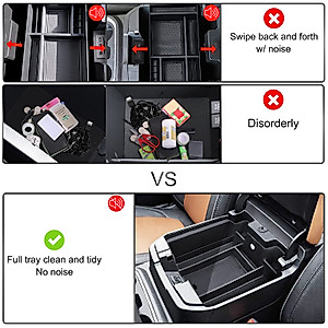 Center Console Organizer for 2019-2022 Chevy Silverado/GMC Sierra 1500 and 2020-2023 Silverado/Sierra 2500HD/3500HD Interior Accessories, Armrest Tray Full-Size (Full Console w/Bucket Seats ONLY)