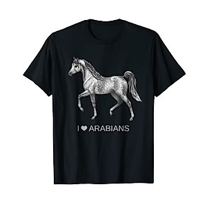 I Heart (Love) Arabians Trotting Gray Horse Lover Gift T-Shirt