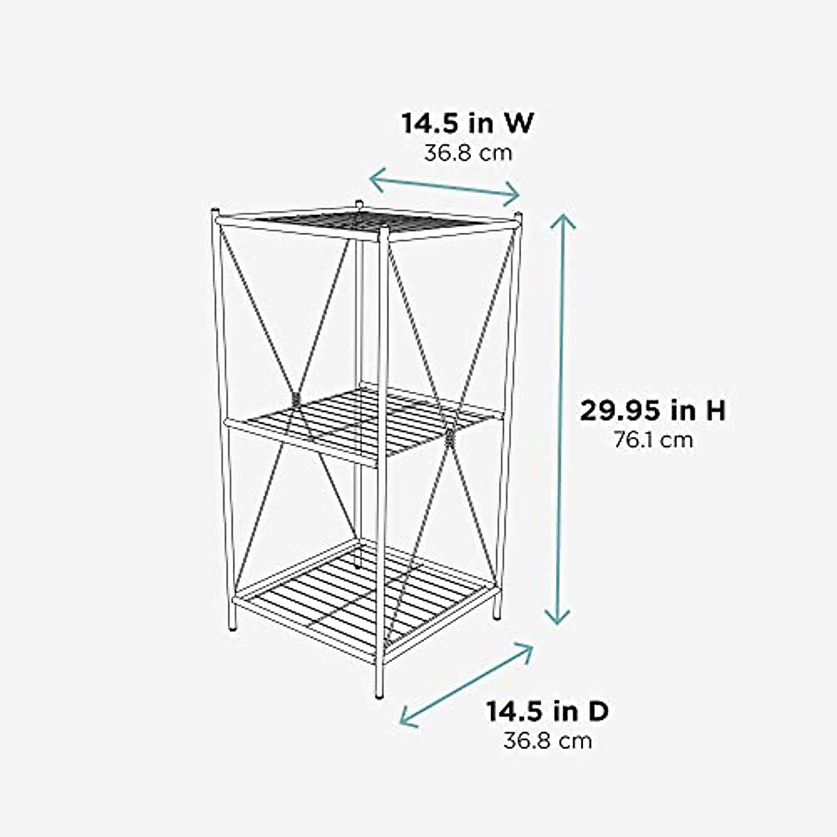 Zenna Home Floor Stand, Black Cross-Style