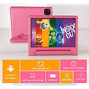 NOBKLEN Kids Tablet 10 Inch, Android 13, 4GB+64GB, 8-Core CPU, WiFi 6, 12H Battery Life, Parental Control, 1280 * 800 HD Display, Dual Cameras, Shockproof Case, Pre-Installed Educational Apps