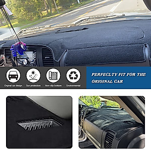 KEDAKEJI Black Dash Cover Mat Fit Compatible with 2007-2014 Chevy Tahoe Avalanche Suburban GMC Yukon/2007-2013 Silverado LTZ GMC Sierra SLT,Dashboard Cover Carpet