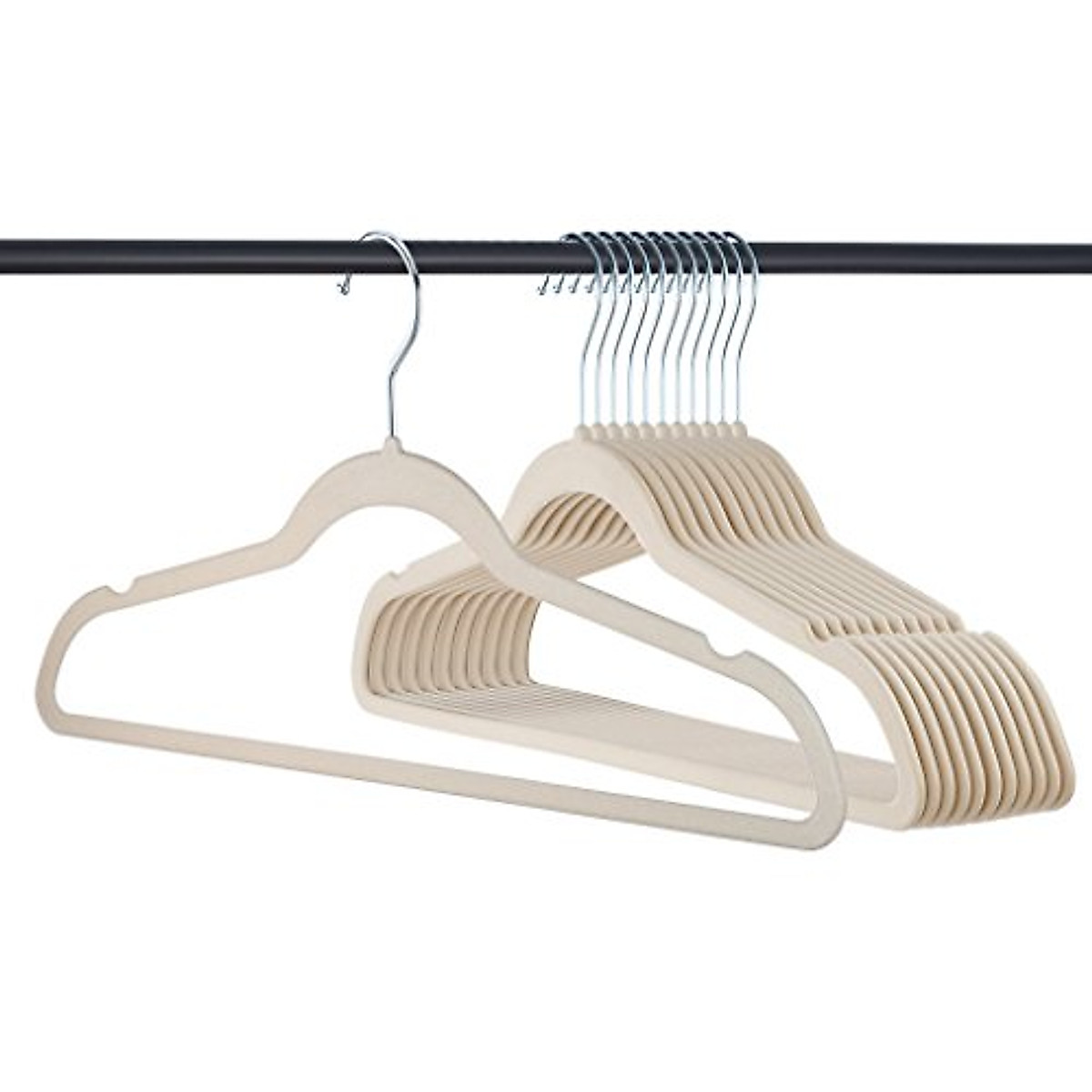Home-it Premium Velvet Hangers 50 Pack - Ivory Suit Hangers Non-Slip - Heavy duty Clothes Hangers for Closet, Jacket, Shirt, Pants and Suit, Hook Swivel 360 - Ultra Thin