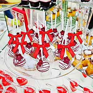 100 Pieces Twist Bow Satin Twist Tie Bows 5/8 Inch Bows for Halloween Wedding Crafts Wrapping Small Bows Candy Treat Bags Decoration(Red,5/8 Inch)