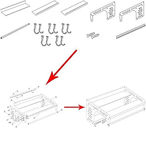 OUDINUO Merry Christmas Black Multifunctional Double Bracket Aluminum Microwave Oven Wall Mount Shelf with 10 Removable Hooks and Fresh Wrapper Rolls Holder