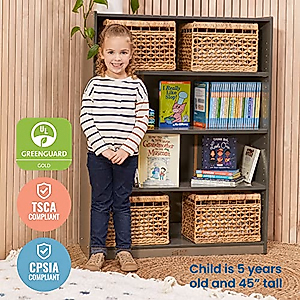 ECR4Kids Classic Bookcase, 48in, Adjustable Shelves, Grey Wash