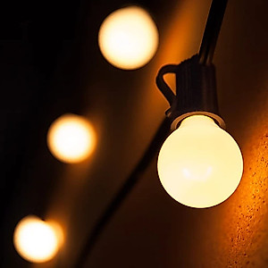 Pallerina G40 Frosted Replacement Bulbs, 25 Pack 5 Watt G40 Replacement Light Bulbs for string lights with 12/C7 Candelabra Base, G40 Incandescent Bulbs for Indoor Outdoor Decorative