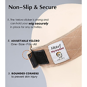 Adjustable Velvet Wig Grip Comfort Band, Wig Liner Headband, Headband Holder for Wigs for Men Women 2 Pack