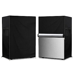 Dalema Upright Freezer Cover,Outdoor Waterproof Upright Refrigerator Cover,Outside 3.0 Cubic Feet Compact Stand Up Fridge Covers.Front Can Be Rolled-Up With Zippers.(Black,22" L x 23" W x 34" H)