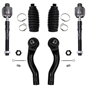 Detroit Axle - Front 6pc Tie Rods Kit for 06-12 Ford Fusion Lincoln MKZ Zephyr 06-09 Mercury Milan, 4 Suspension Outer & Inner Tie Rod Ends 2 Boots Replacement 2006 2007 2008 2009 2010 2011 2012