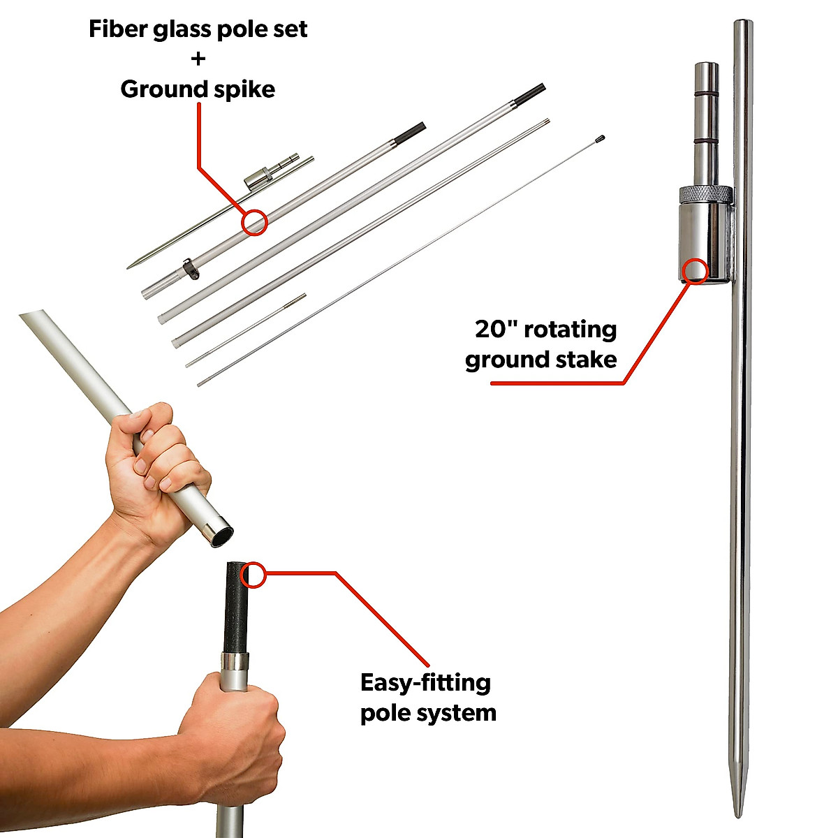 LookOurWay Feather Flag Pole Kit - 12 Feet Tall Advertising Flag Banner with Fiberglass Pole Kit and Rotating Ground Spike for Business Promotion - Smoke Vape Shop Theme - E-Cig Vapor 10M1200070