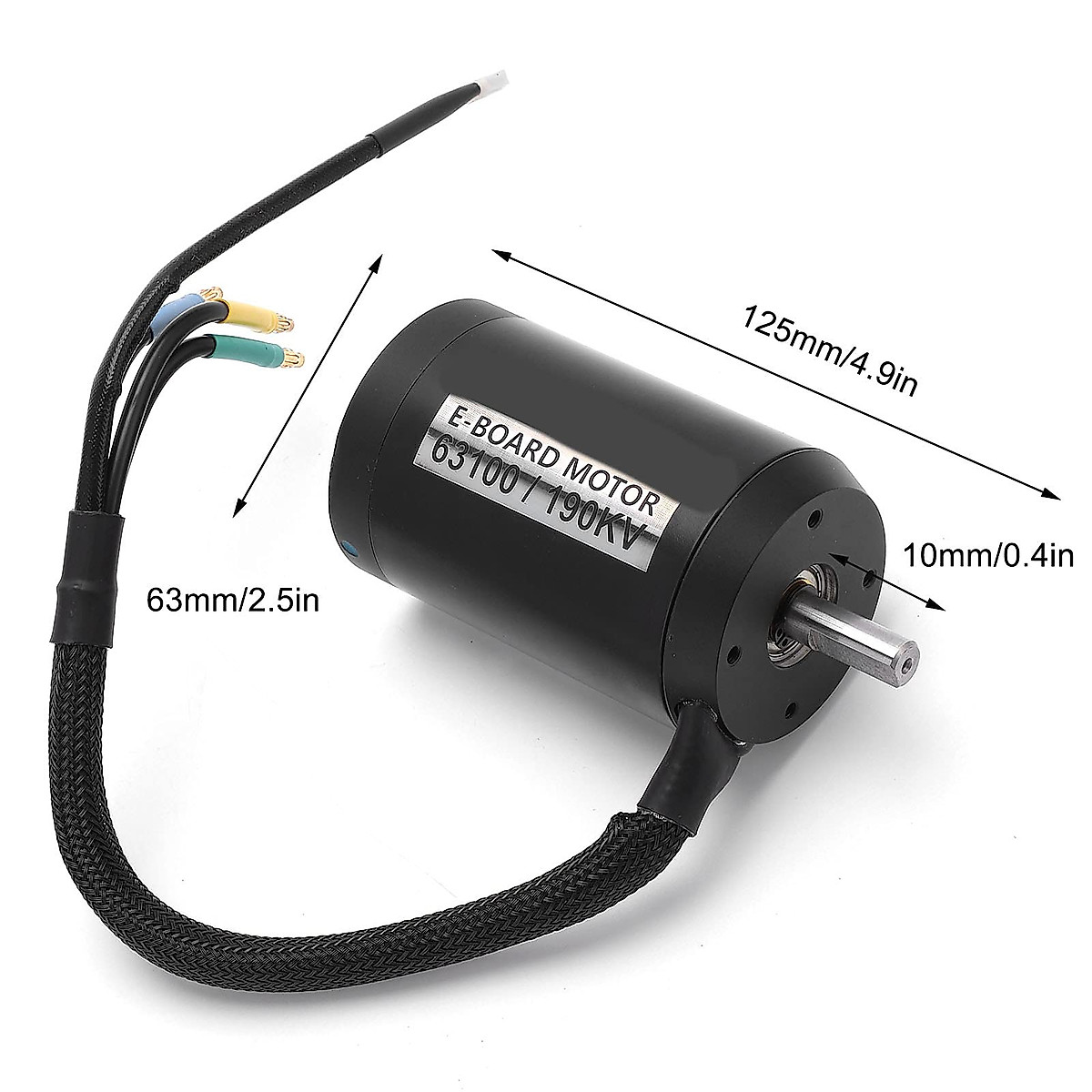 EVTSCAN 190kv Brushless Motor for Electric Mountain Bike for Electric Skateboard 5kw Glues Filled(8mm Round Shaft)