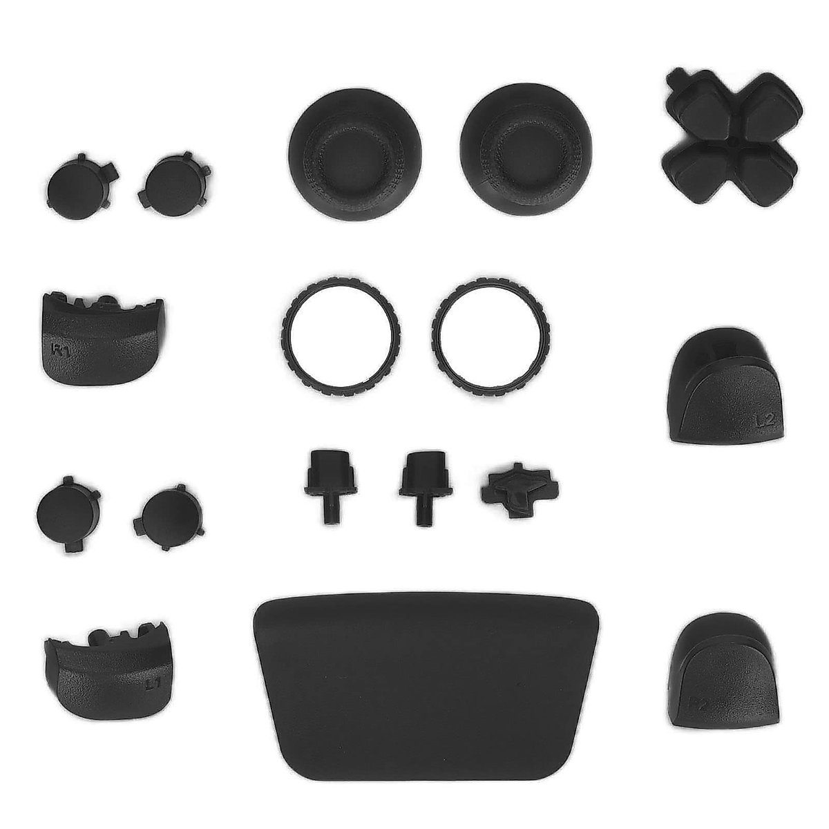 Full Set for , Thumbsticks Buttons R1 L1 R2 L2 ABXY Buttons Controller Replacement Parts for (Black) [video game]