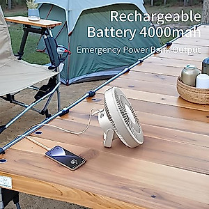 KinYiLO 4 In 1 Multiple Use Portable Fan for Desk,Home,Office,Indoor,Bedroom, Height Adjustable Tablet/Floor Fan, USB Fan with Tripod Stand, 4000mah Rechargeable Battery Operated, Remote Control