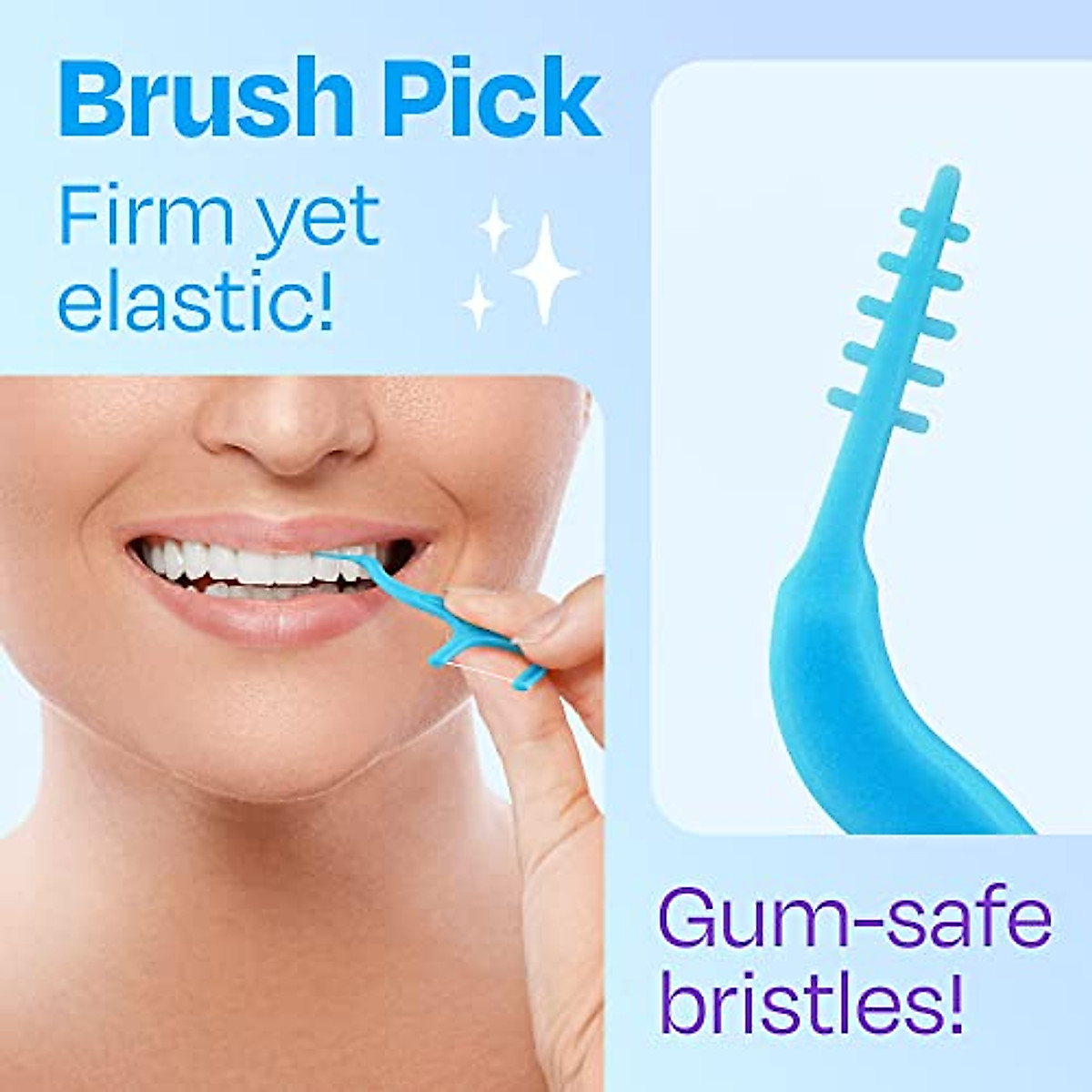 Trueocity Dental Flossers Brush Picks 4 Pack w/Travel Case (200 Total Count), Dental Floss Glides Easy Between Teeth, Flosser Helps Prevent Tooth Decay & Gum Disease, Easy Grip Handle, Mint Flavored