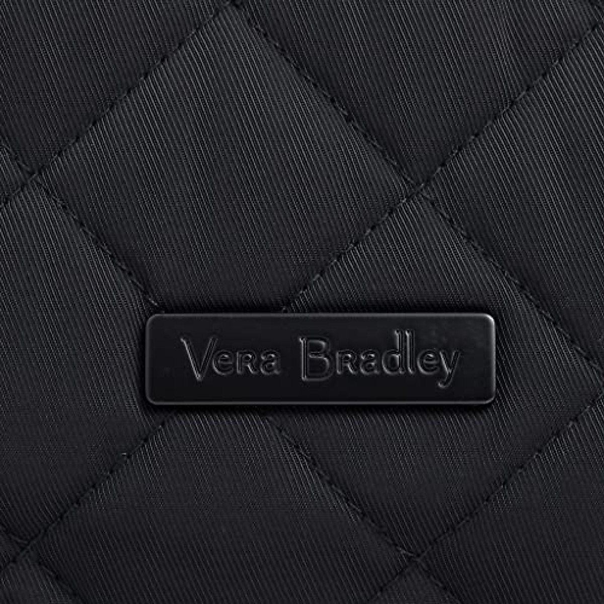Vera Bradley Women's Performance Twill Large Cosmetic Makeup Organizer Bag, True Black, One Size