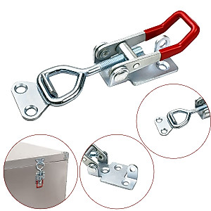 2 PCS Heavy Duty Toggle Clamp Latch 4002 Adjustable Latch Hardware, 551Lbs Holding Capacity, Quick Release Pull Latch Clamp for Box Case Trunk, Industrial EquiIpment, Smoker Door and More (4.9inch)