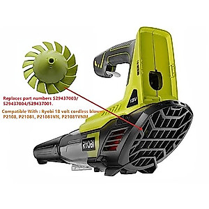 529437003/529437004/529437001 Blower Fan Compatible with Fits Ryobi Ryobi 18 Volt Blower Fan P2108 P21081 P21081VN P21081VNM