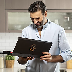 SARUMA 4 PIECE CARVING KNIFE SET FOR MEAT 12 INCH CARVING KNIFE with 6.5 inch Boning Knife and Carving Fork, Turkey Carving Knife, Brisket Knife, Ham Knife