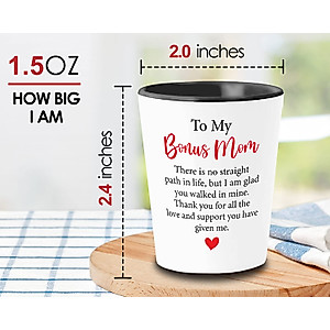 Bubble Hugs Step Mom Shot Glass 1.5oz - To My Bonus Mom - Favorite Person Bonus Mom Grandma Aunt Grandparent Best Wife Stepmom Birthday Child Idea