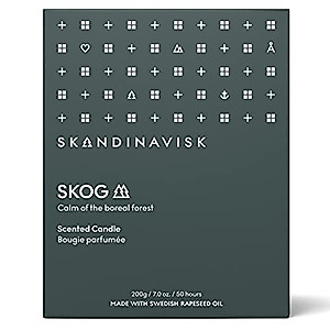 Skandinavisk Skog 'Forest' Scented Candle. Fragrance Notes: Pine Needles and Fir Cones, Birch Sap and Lily of The Valley. 7.0 oz.