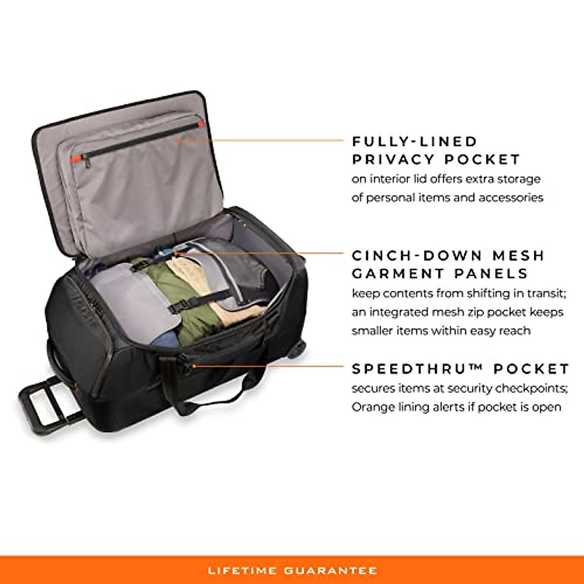 Briggs & Riley Wheeled Duffle, Black, Checked-Medium 27-Inch