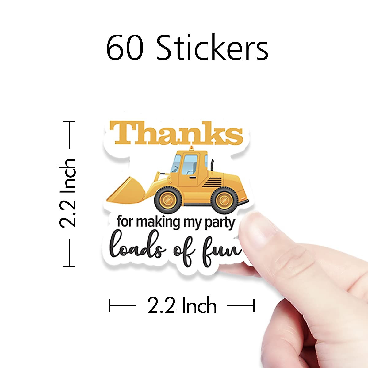 Construction Thank You Stickers,Construction Trucks Shower Thank You Stickers Labels,Construction Party Stickers for Construction Theme Shower Birthday Party Favor Label Decorations
