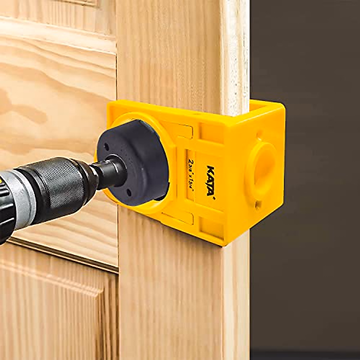 KATA 1-3/8" - 1-3/4" Door Lock Installation Kit for Wooden Doors with Guide Template,Door Lock Hole Saw,Carbon Steel