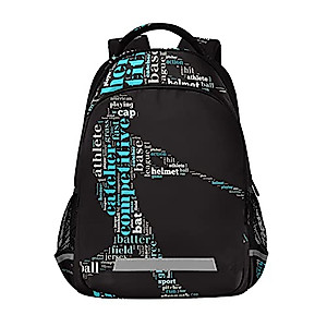 Glaphy Baseball Backpack Laptop School Bag Lightweight Daypack Bookbags for Men Women Teens Kids