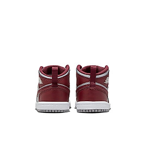 Jordan Toddler Air Jordan 1 Mid Retro Basketball Shoes Cherrywood Red Cement Grey White Sneakers (us_Footwear_Size_System, Toddler, Numeric, Medium, Numeric_10)