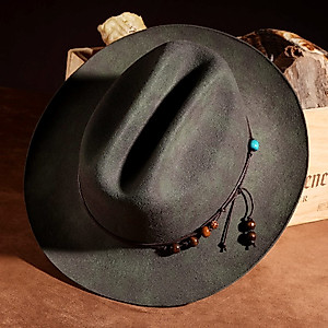 Open Road Hat Fedora Hat Pure Wool Felt Hat Vintage Rancher Hat Airway Vented Panama Hats for Men Women