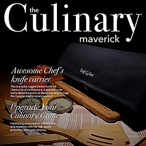 Chef Knife Waxed Canvas Knife Roll Bag| 8 Pockets for Knives & Kitchen Utensils Waterproof Material | Great Gift for Executive Chefs & Culinary Students (Blue)