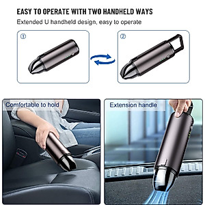 ACHIETOP Mini Handheld Vacuum Cordless, Portable Car Vacuum Cleaner Cordless Rechargeable with High Power, Wet & Dry Use for Home and Car