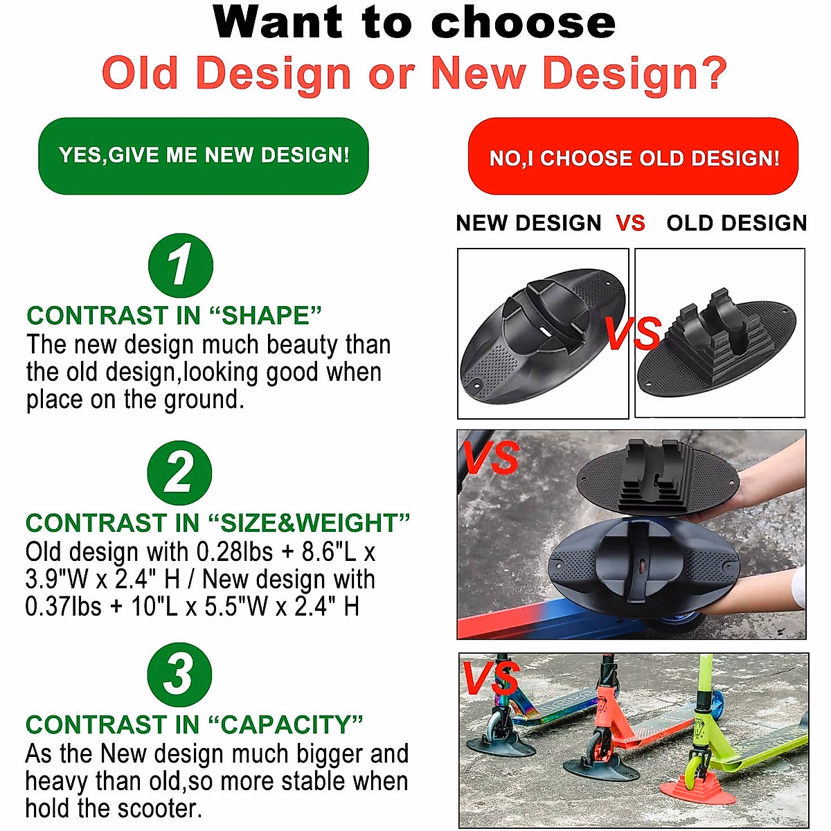 VOKUL Scooter Stand Parking Kick Scooter Holder Stand fit Most Scooters for 95mm -110mm Scooter Wheels - Multiple Scooters, Stable Base,Organize Scooters, Works Perfect