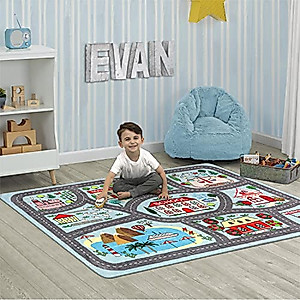 LIVEBOX Soft Kids Rug 4'x6' Carpet Play Mat for Baby Boys Girls, City Life Road Traffic Playroom Rug for Playing Cars Toys, Educational Nursery Rug for Children Bedroom Kids Room