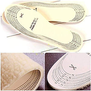 Cut to Size Fluffy Cozy Warm Shoe Insole with Size Chart - Cut-to-fit Breathable Adjusting Wool Insole One Size Fits All for Women and Men - Super Soft Wool Shoe Pads for Cold Weather (3 PCS)