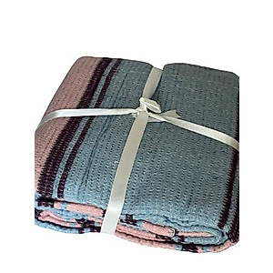 KAO Bed Throw Blanket Thick Plush Warm Multi-Purpose Decorative Cozy Luxury Blanket for Chair, Couch, Farmhouse, Bed and Sofa - 59" x 78.7" (Pink, Purple, Blue)