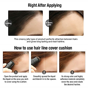 SO NATURAL HAIR LINE COVER CUSHION - DARK BROWN - HAIR LINE COVER UP CUSHION - Soft cream jelly texture